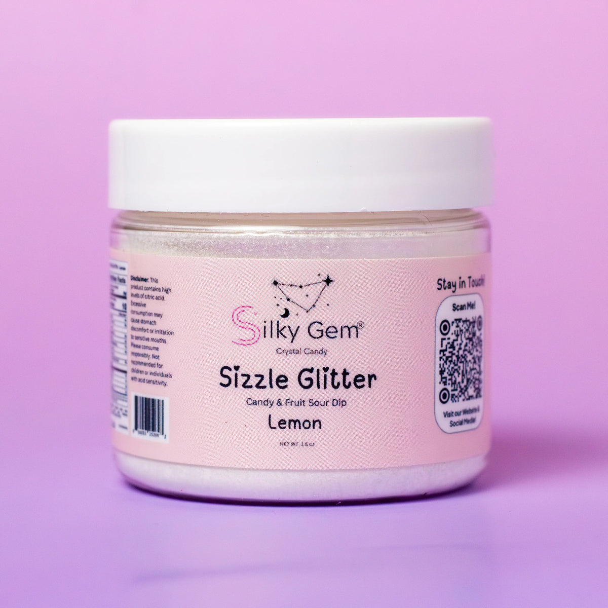 Silky Gem® Sizzle Glitter Sour Dip Lemon | Silky Gem Crystal Candy