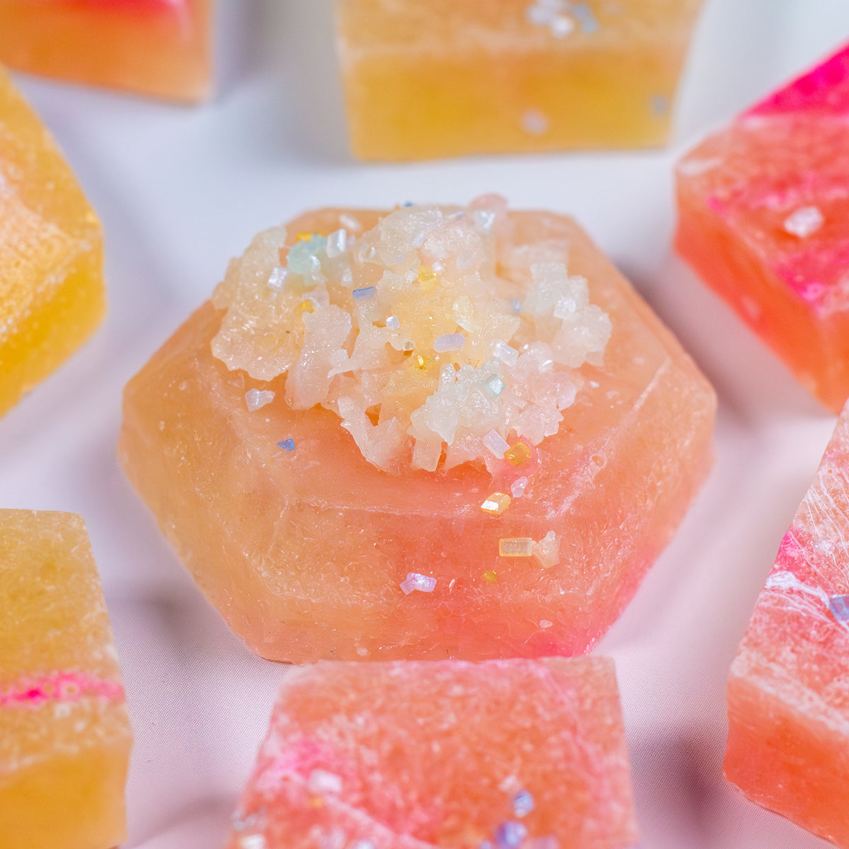 Peach Moonstone Kohakutou | Peach Crystal Candy | Silky Gem Crystal Candy
