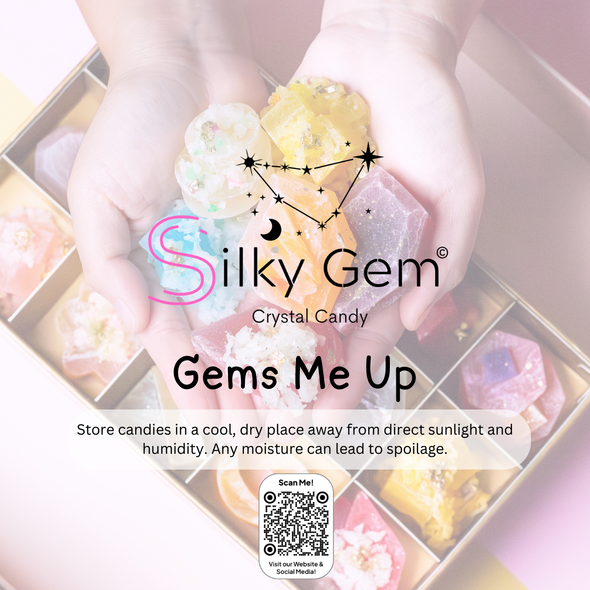 Gems Me Up | Large Kohakutou Box | 30 Pieces | Silky Gem Crystal Candy
