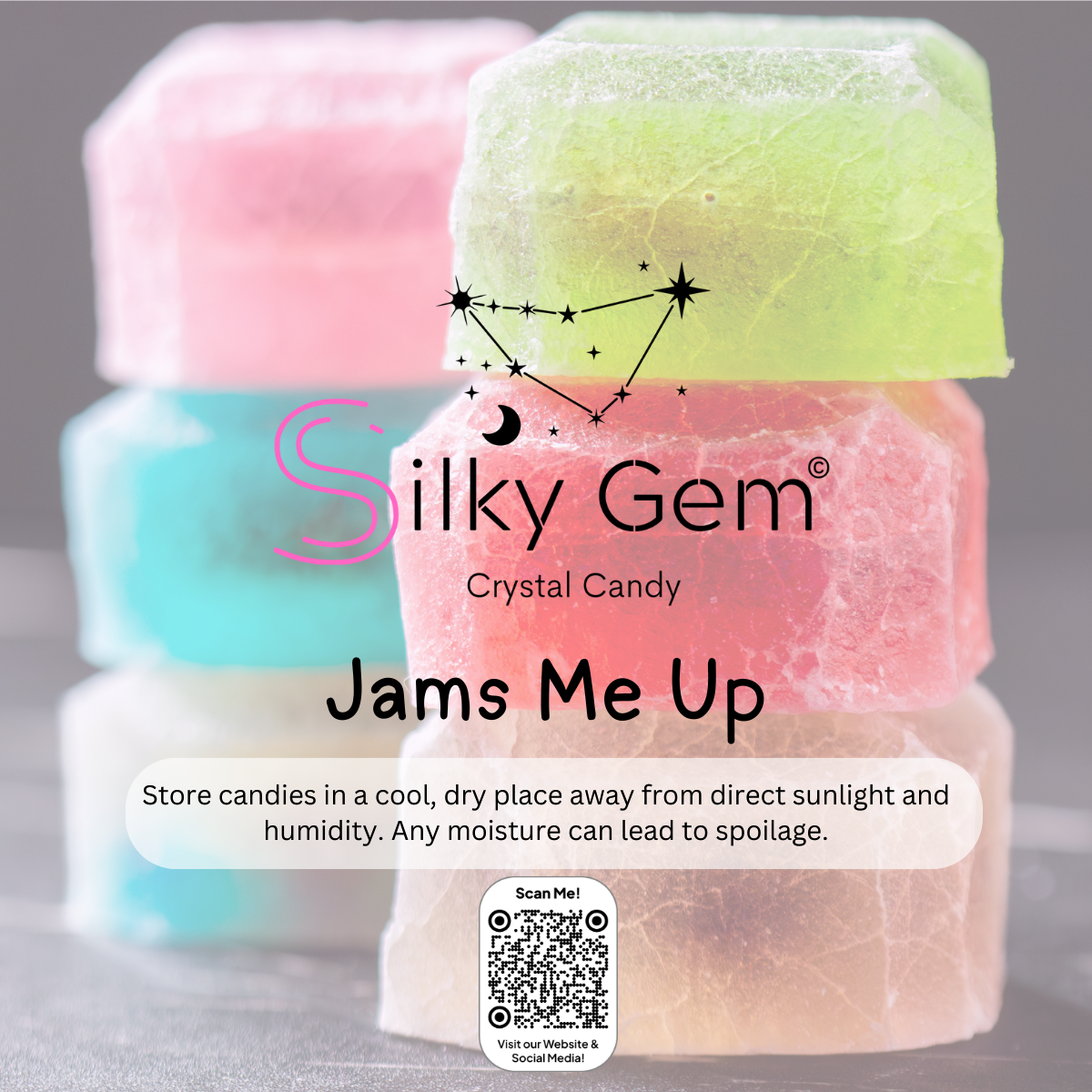 Jams Me Up | 6 assorted jam piece collection | Silky Gem Crystal Candy