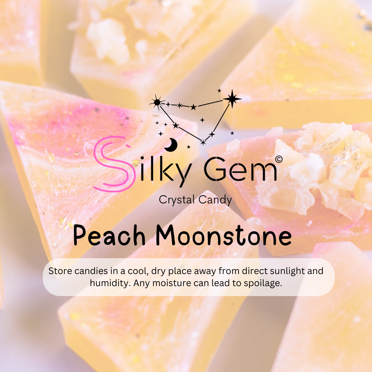 Peach Moonstone Kohakutou | Peach Crystal Candy | Silky Gem Crystal Candy